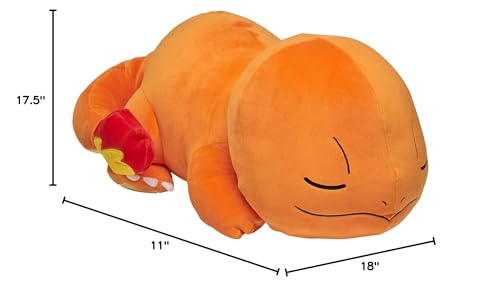 Pokemon Charmander Plush, 18-Inch Plush Toy - Adorable Sleeping Charmander - Ultra-Soft Plush Material, Perfect for Playing, Cuddling & Sleeping - Gotta Catch ‘Em All