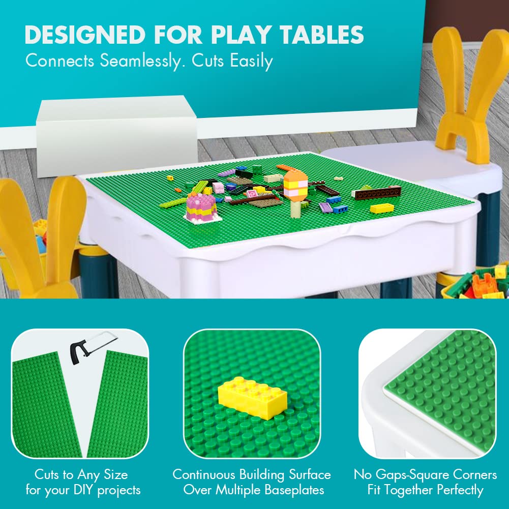 Lekebaby Classic Baseplates Building Base Plates for Building Bricks 100% Compatible with Major Brands-Baseplates 10" x 10", Pack of 12