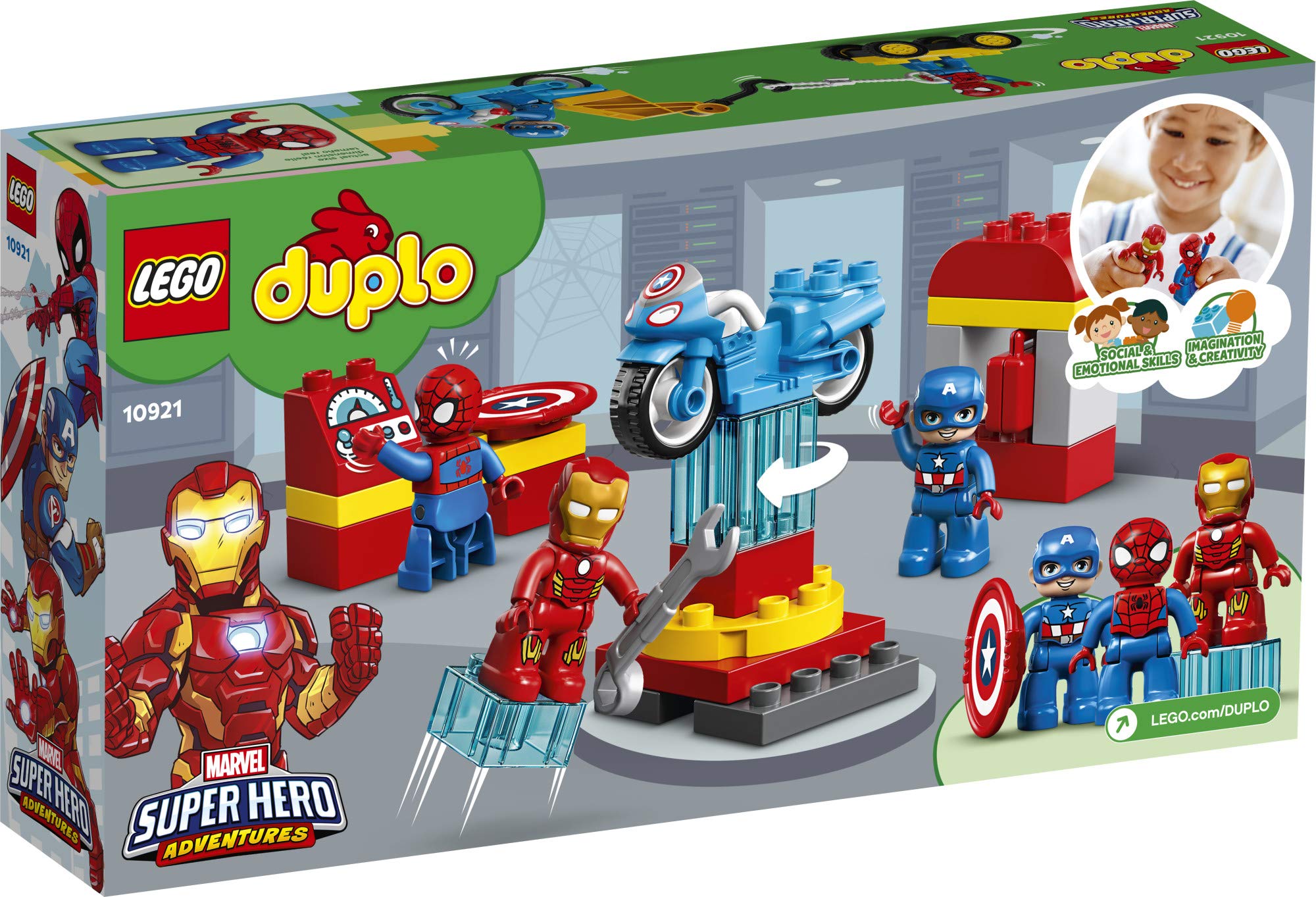 LEGO DUPLO Super Heroes Lab 10921 Marvel Avengers Superheroes Construction Toy and Educational Playset for Toddlers (29 Pieces)