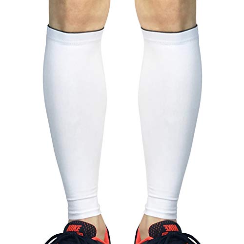 beister 1 Pair Calf Compression Sleeves for Women & Men, Footless Shin Splint Leg Support Socks for Pain Relief, Recovery