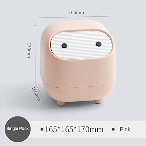CZDYUF Cartoon Cute Ninja Tabletop Trash Can Home Lazy Mini Double Clashing Press Trash Can with Lid Garbage Bin Desk Trash Can ( Color : OneColor , Size : As The Picture Shows )