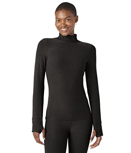Beyond Yoga Spacedye Captivating Turtleneck Pullover for Women - Long Sleeves with Thumbholes, Warm and Cozy Pullover Darkest Night SM One Size