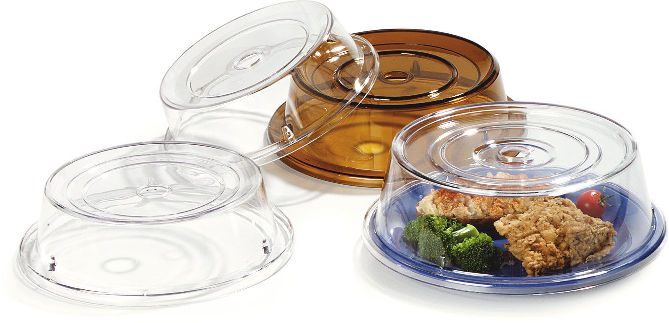 Carlisle FoodService Products 198907 Polycarbonate Plate Cover, 10-19/32" Diameter x 3" Height, Clear (Case of 12)
