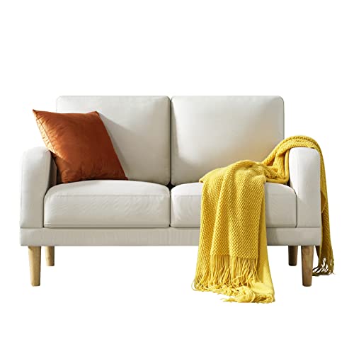 Husbedom 50"(W) Loveseat Sofa, Small Couch Sofas for Small Spaces, Living Room, Bedroom, Straight Arms,Easy,Tool-Free Assembly, Beige