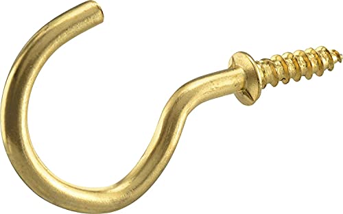 Living Solutions 16-Pack (0.75" & 1.25") Gold Finish Cup Hooks w/ Reusable Storage Case (16 Hooks)