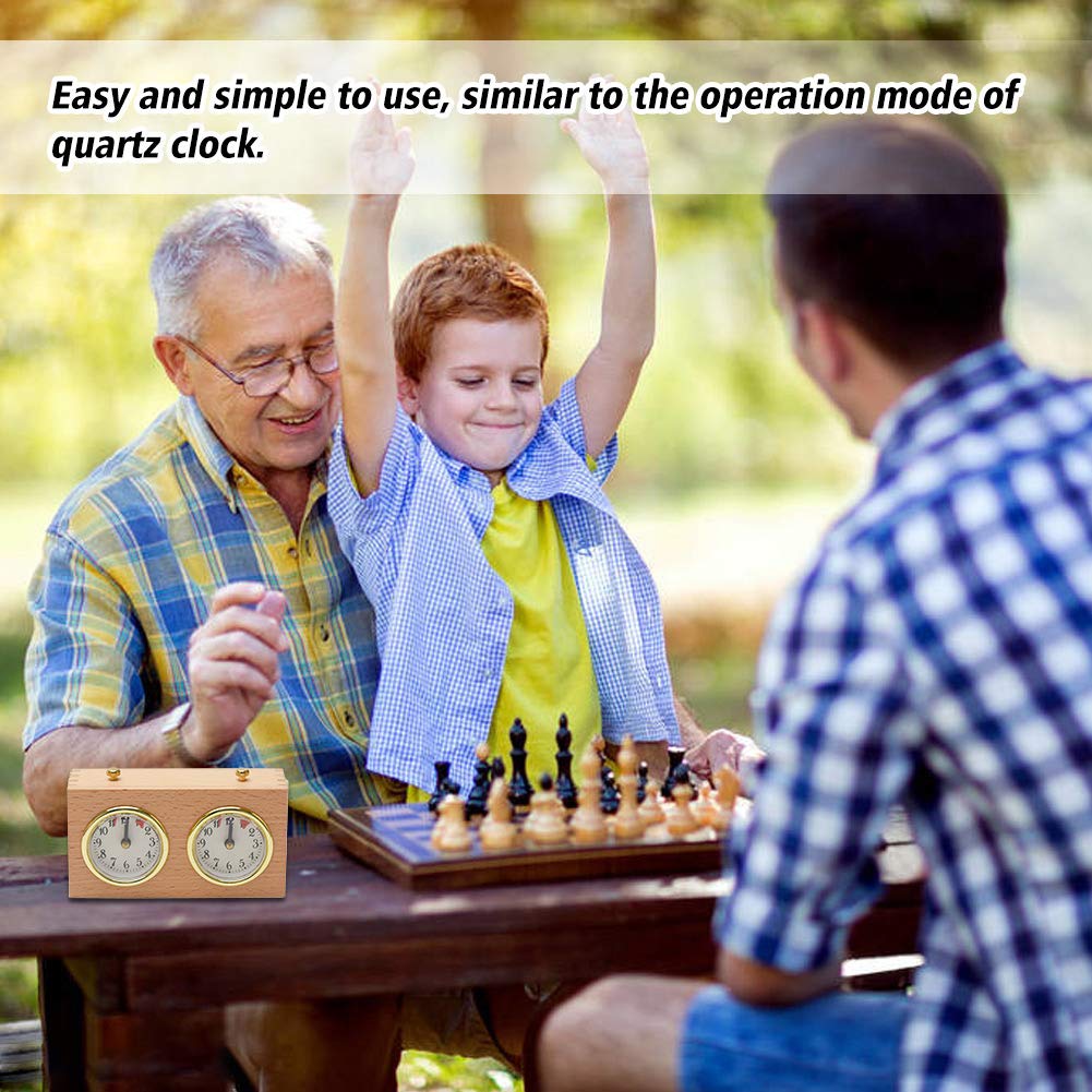 Chess Timer, International Chess Clock, Professional Chess Clock Game Timer, Analogue Clock Chess Timer, I-GO Count Up Count Down Timer, No Battery Needed