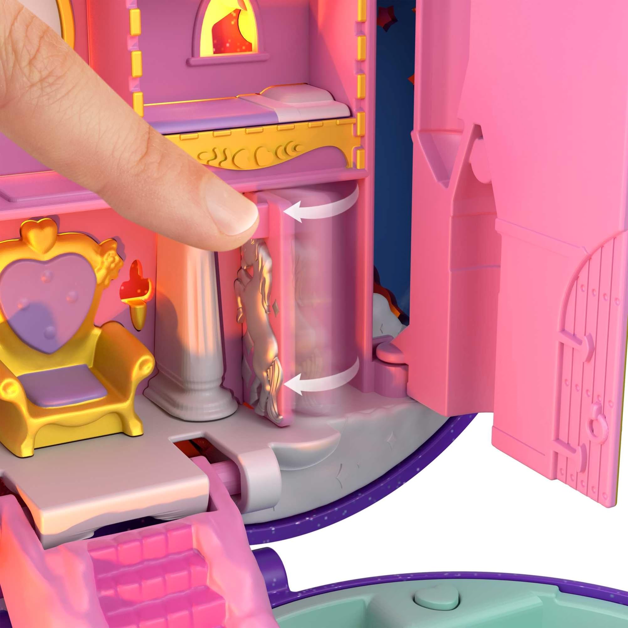 Polly Pocket Collector Compact with 2 Micro Dolls, 2 Animal Figures & Carriage Accessory, Heritage Keepsake Collection Starlight Castle, Collectible Toy