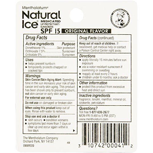 Natural Ice Original SPF 15 Medicated Lip Balm - 12 Count Pack