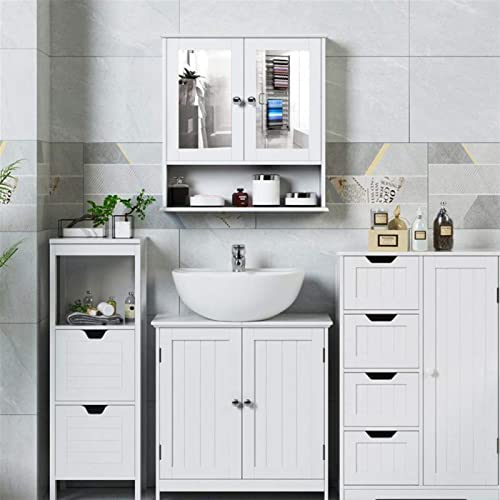 CZDYUF Two-Door Bathroom Vanity Cabinet Wash Basin Cabinet Multifunctional Storage Shelf Basket Kitchen Bathroom Accessories