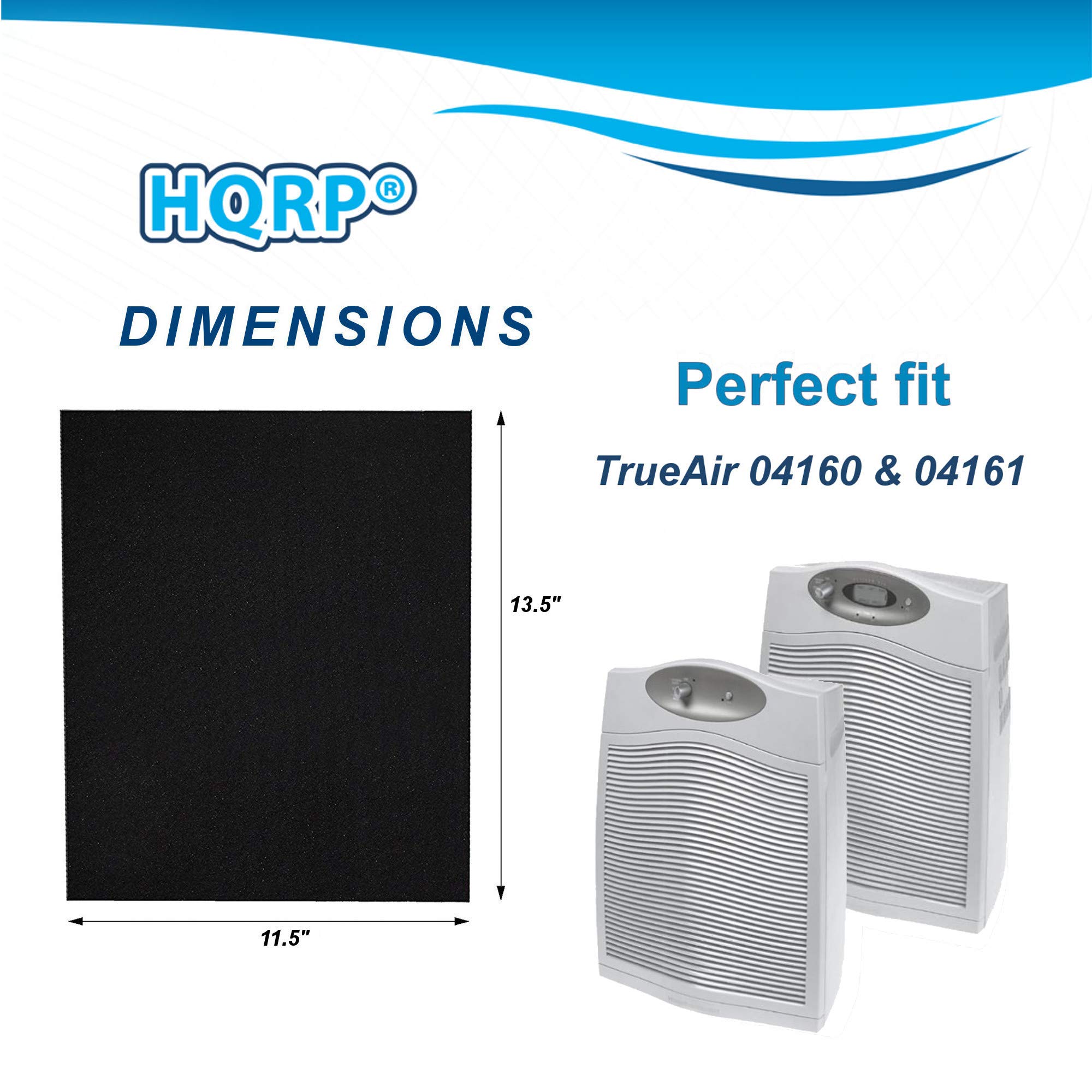 HQRP 6-Pack Carbon Filters Compatible with Hamilton Beach 04922 Replacement fits TrueAir 04160, 04161 models, fits 04912 HEPA Filter