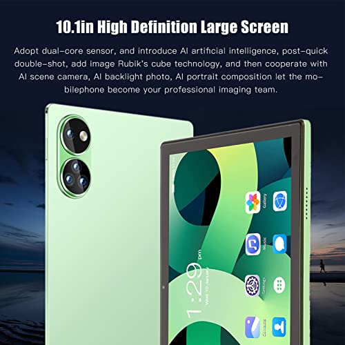 Call Tablet, 8 Core 12.0 Dual Cameras 8800mAh Large Capacity Battery Green 10.1 Inch Tablet HD Large Screen Adult 100-240V (US Plug)
