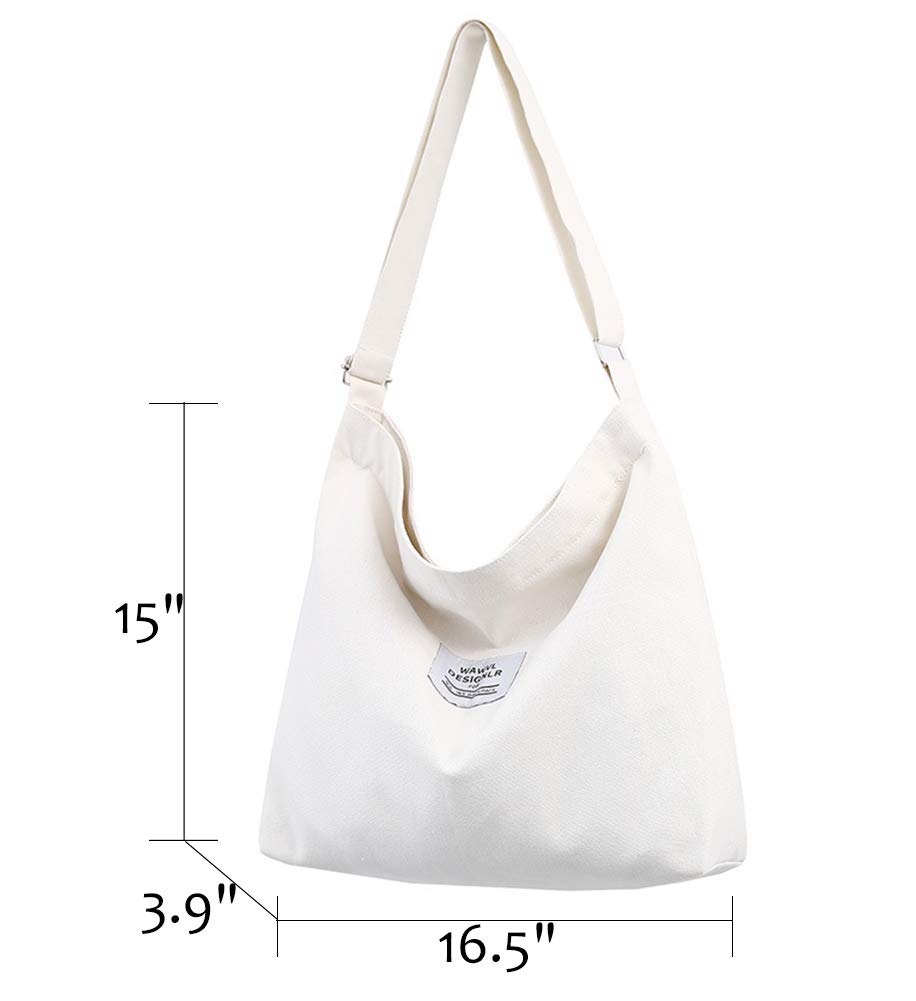 Belsmi Womens Ladies Large 16" Heavy Lightweight Cotton Polyester Shoulder Bag Shopping Retro Casual Handbags Canvas Totes Bag (Yellow)