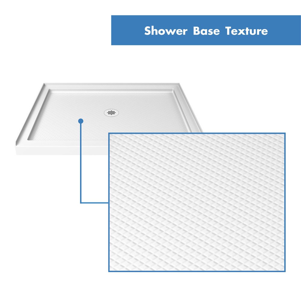 DreamLine SlimLine 32 in. D x 32 in. W x 2 3/4 in. H Center Drain Single Threshold Shower Base in White, DLT-1132320