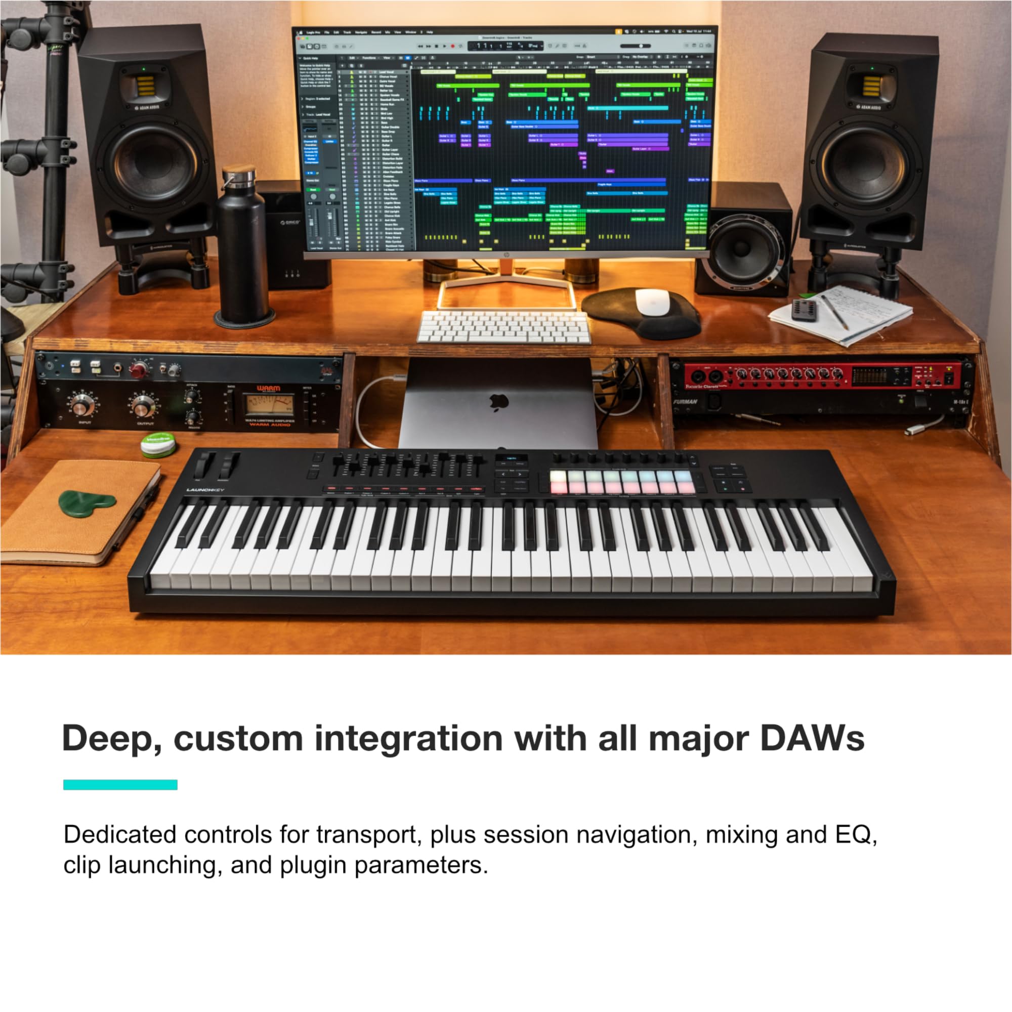 Novation Launchkey 61 [MK3] MIDI Keyboard Controller — Seamless Ableton Live Integration. Chord Mode, Scale Mode, and Arpeggiator. All the software you need for Music Production.