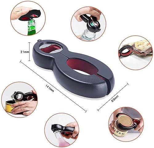 Can Opener for Seniors with Arthritis Helping Hand Jar Opener for Weak Hands Easy Opener with Silicone Jar Opener Gripper Adjustable Multiple Opener 6 in 1 Bottle Opener Jar Lid Jar Opener