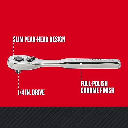 CRAFTSMAN Ratchet Wrench, 1/4-Inch Drive, 72-Tooth, Pear Head (CMMT81747)