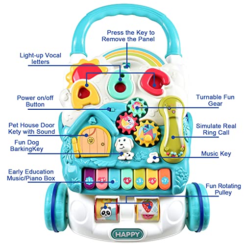 Dahuniu Baby Sit to Stand Toy Learn Walker Activity Center for Kids Lights and Sounds, Fun Musical Table, Gift for 9, 12, 18 Months, 1, 2 Year Old.