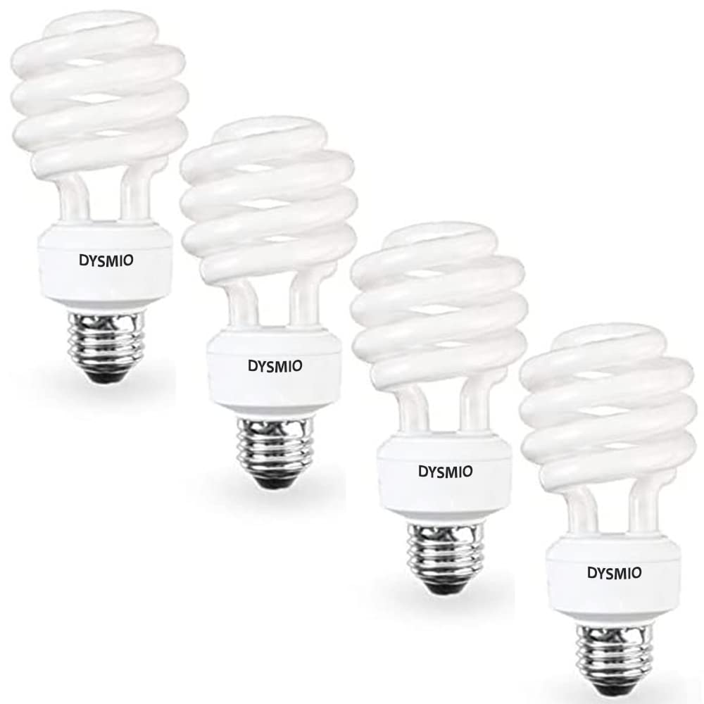 DYSMIO 23-Watt (100-Watt Equivalent) E26 Base 2700 Kelvin Warm White 1600 Lumens Mini-Twist Compact Fluorescent Light Bulb - Pack of 4