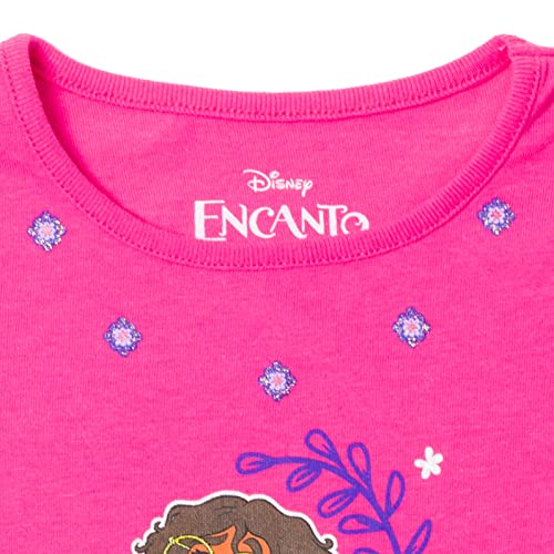Disney Encanto Mirabel Luisa Isabela Little Girls 2 Pack T-Shirts Pink/Blue 7-8