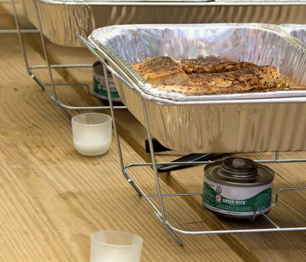 Folding Chafing Food Warmer Wire Rack Chafer Stand Chrome Super Sturdy Foldable Buffet, for use with Disposable Party Accessories