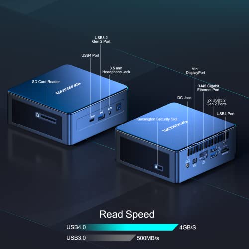 GEEKOM Mini PC Mini IT11,Intel Core i7-11390H Mini Computers (8 Threads, Up to 5.0 GHz),16GB DDR4/512GB M.2 SSD Windows 11 Pro Small Desktop Computer,Support 8K UHD/WiFi 6/Bluetooth 5.2/USB4.0