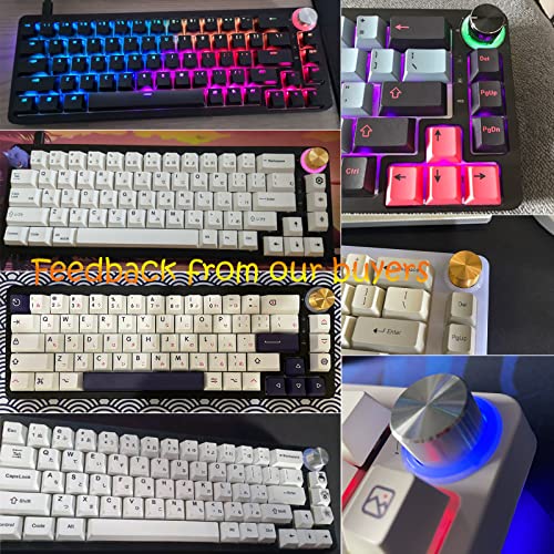 ROZELLA HOME Suitable for TM680/KT68/GK68 Upgrade Knob 2 PCs Pack, Aluminum Alloy, Upscale Electroplating, Mechanical Keyboard Upgrade Accessories(Champagne Gold)