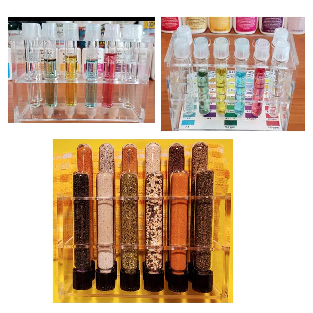 Driak Acrylic Clear Test Tube 12 Sockets Centrifuge Tube Rack Holder for 10ML Test Tubes