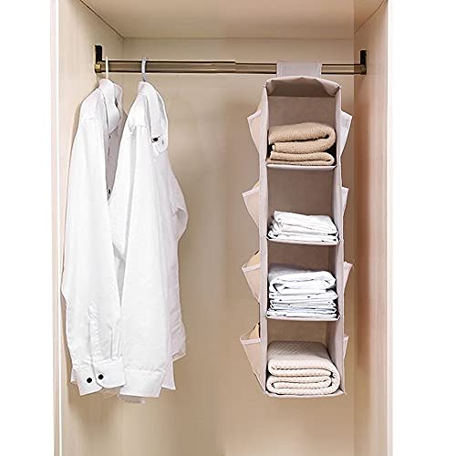 Hanging Closet Organizer Bag Fabric Closet Storage Bag Double-Sided Suitable for Storing Bras Panties Socks Towel ect