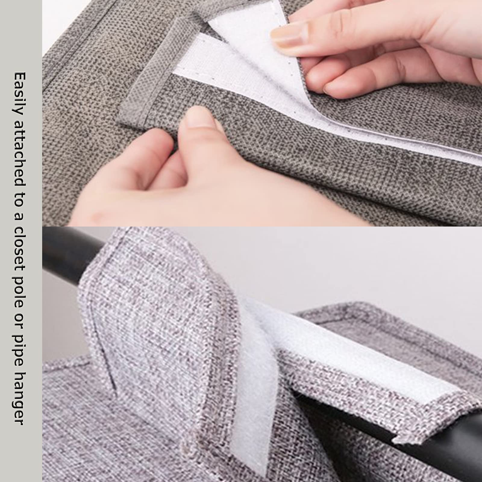 Hanging Closet Organizer with Drawer,Easy Mount Foldable 3-Shelf Closet Hanging Storage Shelves for Clothes Handbag Shoes Accessories Storage,Space Saver,Gray
