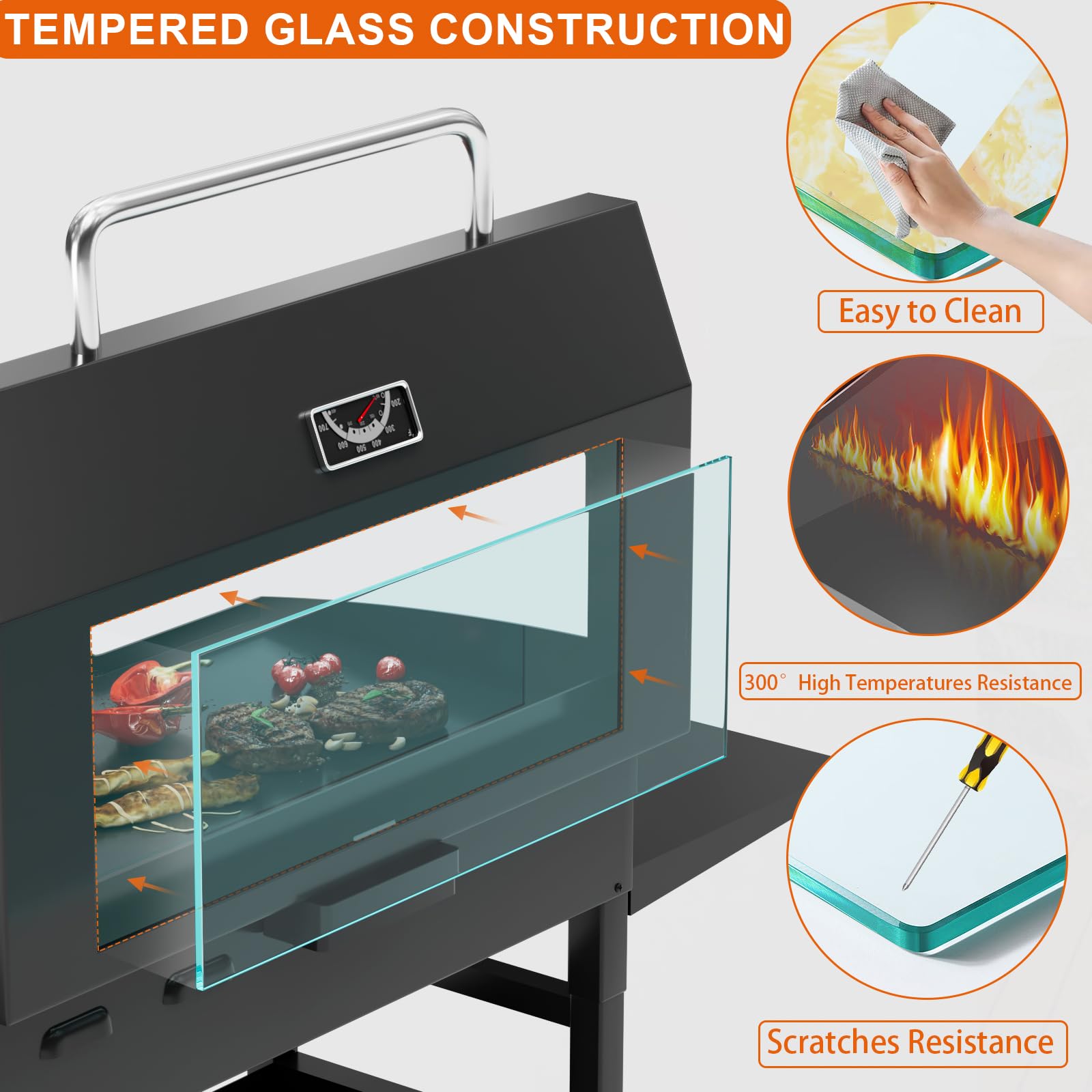 BBQ Future Griddle Clear View Lid for Blackstone 36 inch Griddle, NEW Griddle Hard Cover with Glass Window Hood for 36" Blackstone Flat Top Griddle Station 1554, 2149 Blackstone Griddle Accessories