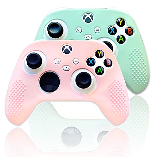 BelugaDesign Pastel Skin Cover for Controller | Soft Sleeve Shell Case with Textured Grip | Compatible with Xbox Series X/S and Xbox One (Pink + Green)
