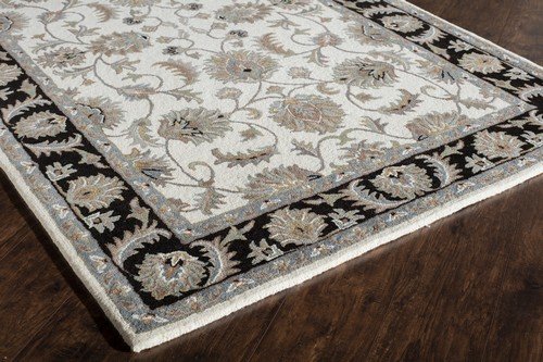 Rugs America NDY03 Area Rug, 8' x 10', Ivory Charcoal