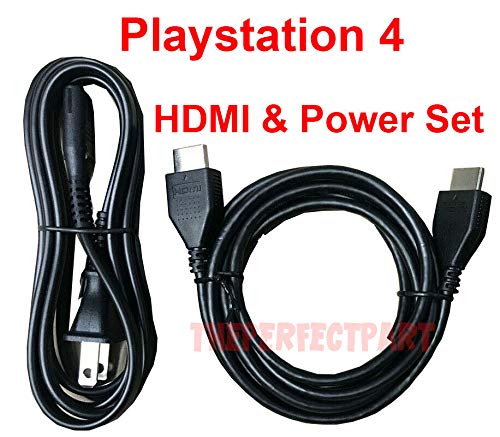 OEM New Power Cord HDMI Cable Hook Up Connection Set, Compatible with PS4