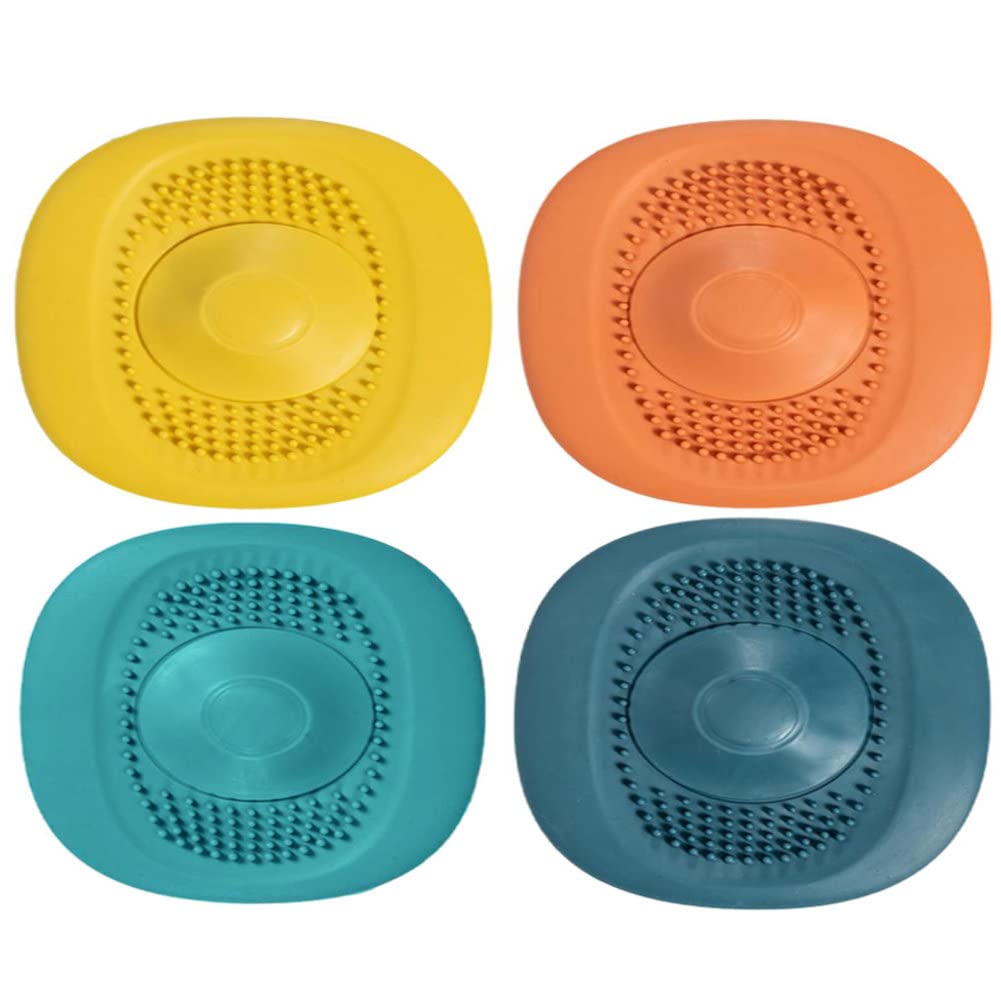 Hair Catcher Durable Press Sink Drain Cover Silicone Hair Stopper Shower Drain Covers Easy to Install and Clean for Wash Basin Kitchen Bathroom Bathtub 1 Pack