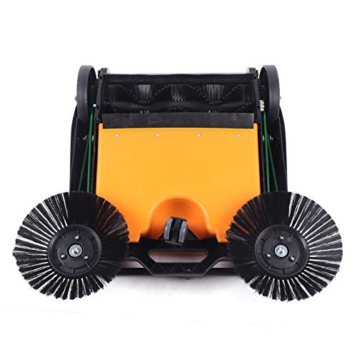 FLYHERO 26" Walk Behind Industrial Floor Sweeper Outdoor Hand Push Floor Sweeper 2720㎡/h, 15 Gallon Capacity (26 Inch)