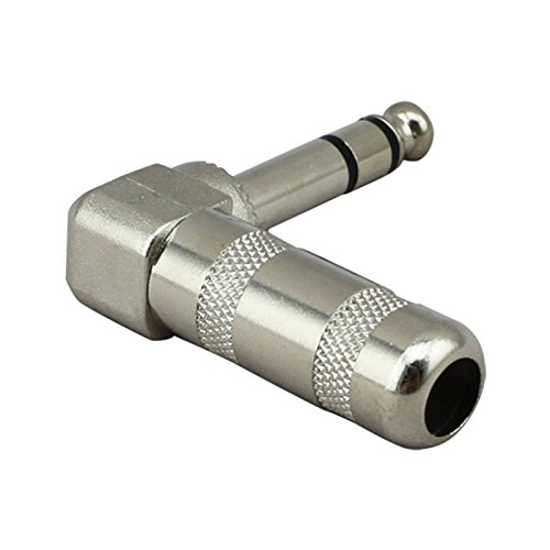 HUASEN 1/4" Audio Plugs 6.35 mm Plug TRS Male 1/4 inch Solder Type Stereo Plug Right Angle Design Connector for DJ Mixer Speaker Cables Guitar Cables Phono Patch Cable Microphone Cables