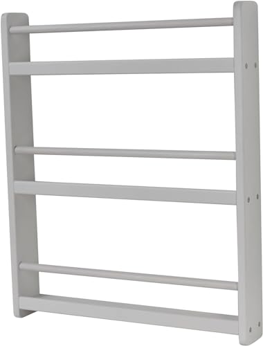 Childlike Behavior 3-Tier Wood Bookshelf Organizer for Kids - White, Wall Mount