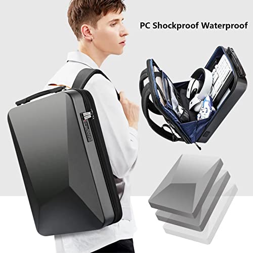 Gaming Laptop Backpack with USB Charging Port TSA Lock for Men,Hard Shell Expandable Business Backpack Fits 17.3 Inch Notebook Computer,black