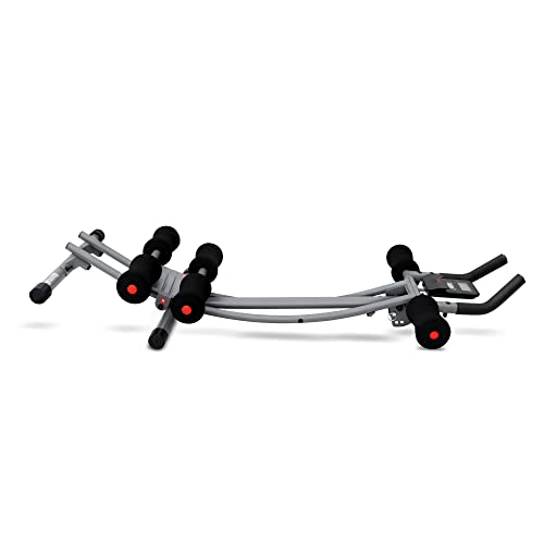 Sunny Health & Fitness Adjustable Waist Trainer Ab Roller with Elbow Support, Foldable Core Glider with Smooth Glide Wheels for Home Fitness, Crunches, and Glute Strengthening - SF-A022005