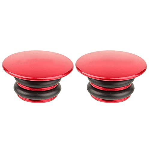 Bike Handle, Aluminium Alloy Anodized Metal Handlebar End Plug Lightweight 1 Pair for Mountain and Road Bikes(Red)