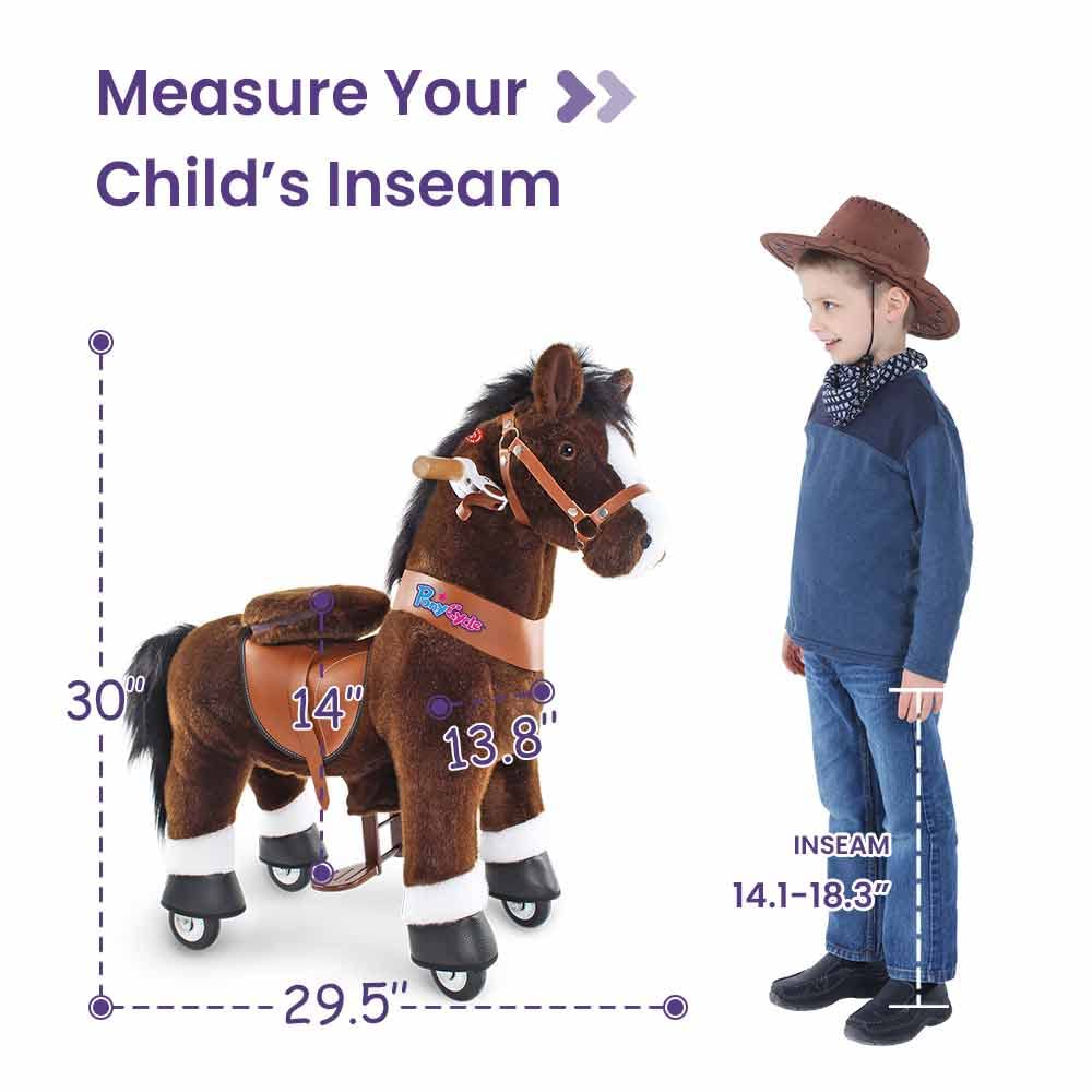 PonyCycle Ride on Horse Toy for Toddlers Classic Model U (with Brake/ 30" Height/Size 3 for Age 3-5) Riding Horse Toy Chocolate Brown Ux321