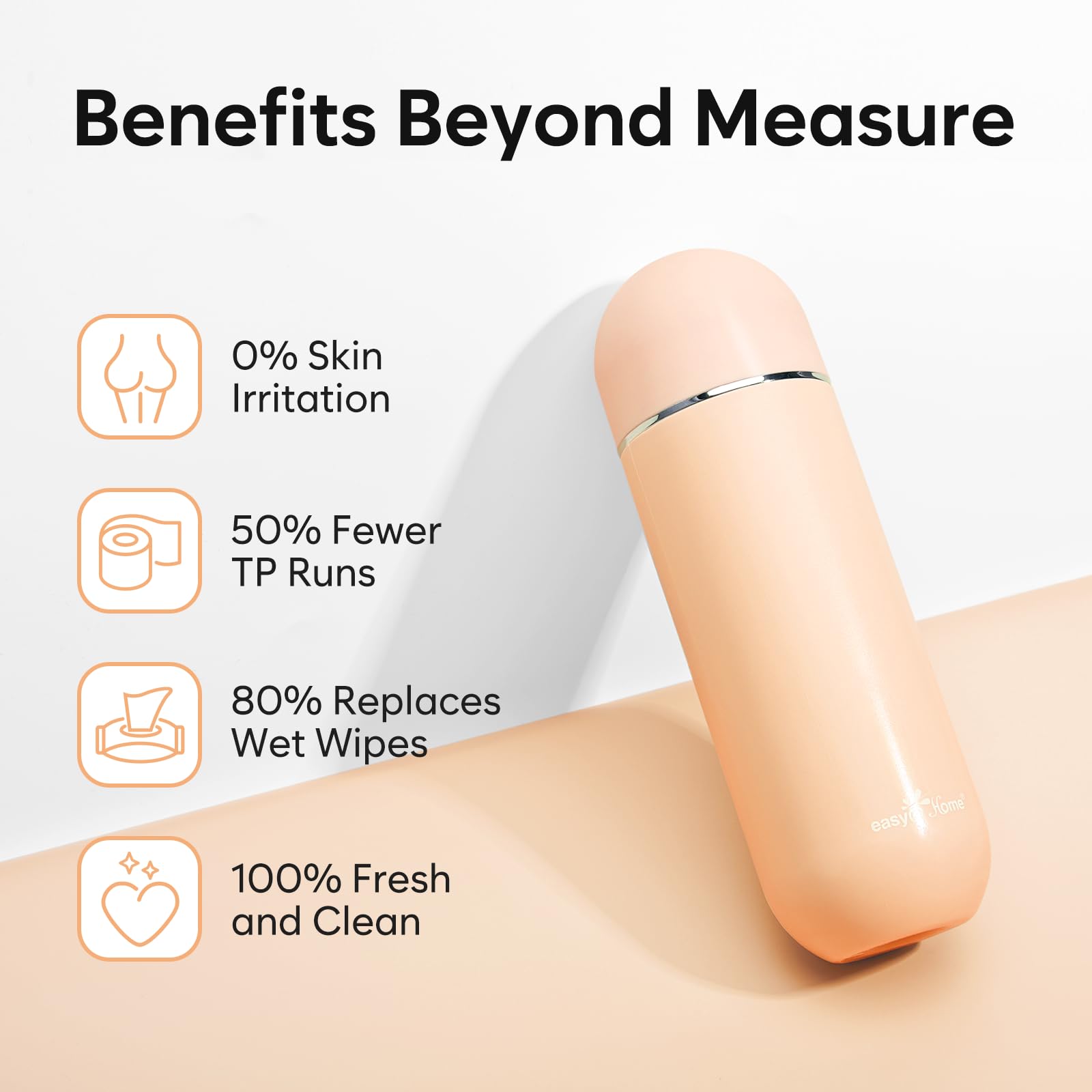 Easy@Home Portable Travel Bidet: Peri Bottle for Postpartum Care - Handheld Sprayer Kit with 380mL (12.8 oz) Large Capacity Bottle - Personal Hygiene Water Spray for Women & Men | EPB-01 Brown