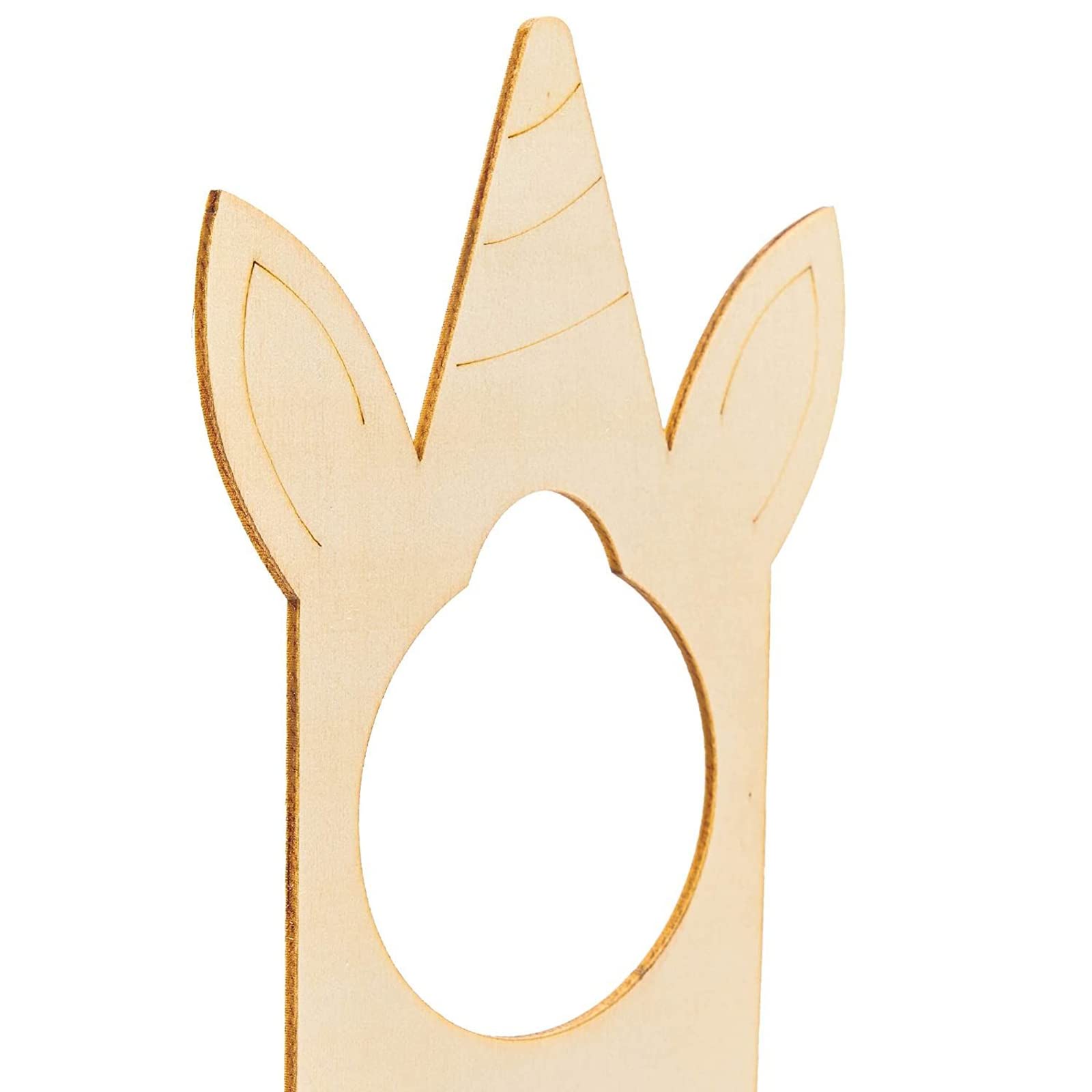 Blank Wooden Unicorn Door Knob Hanger (4.3 x 10 in, 12-Pack)