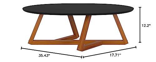 Be Home Furniture │ SPE Coffee Table │ Home Décor, Side Table, Coffee Table, End Table, Accent Table for Living Room │ Wood Legs & Black – 35.43" W