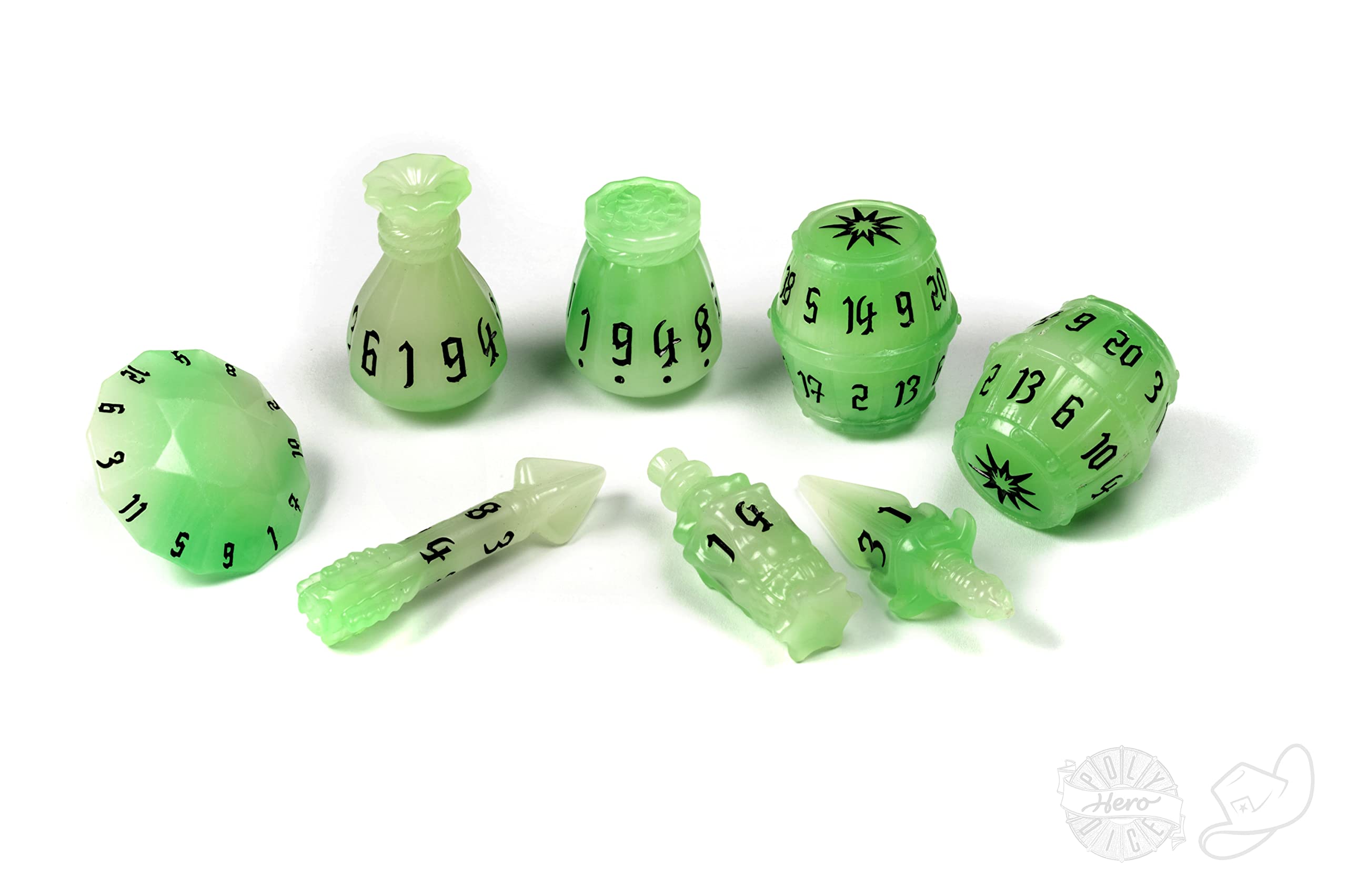 PolyHero Rogue 8 Dice Set (Foxfire)