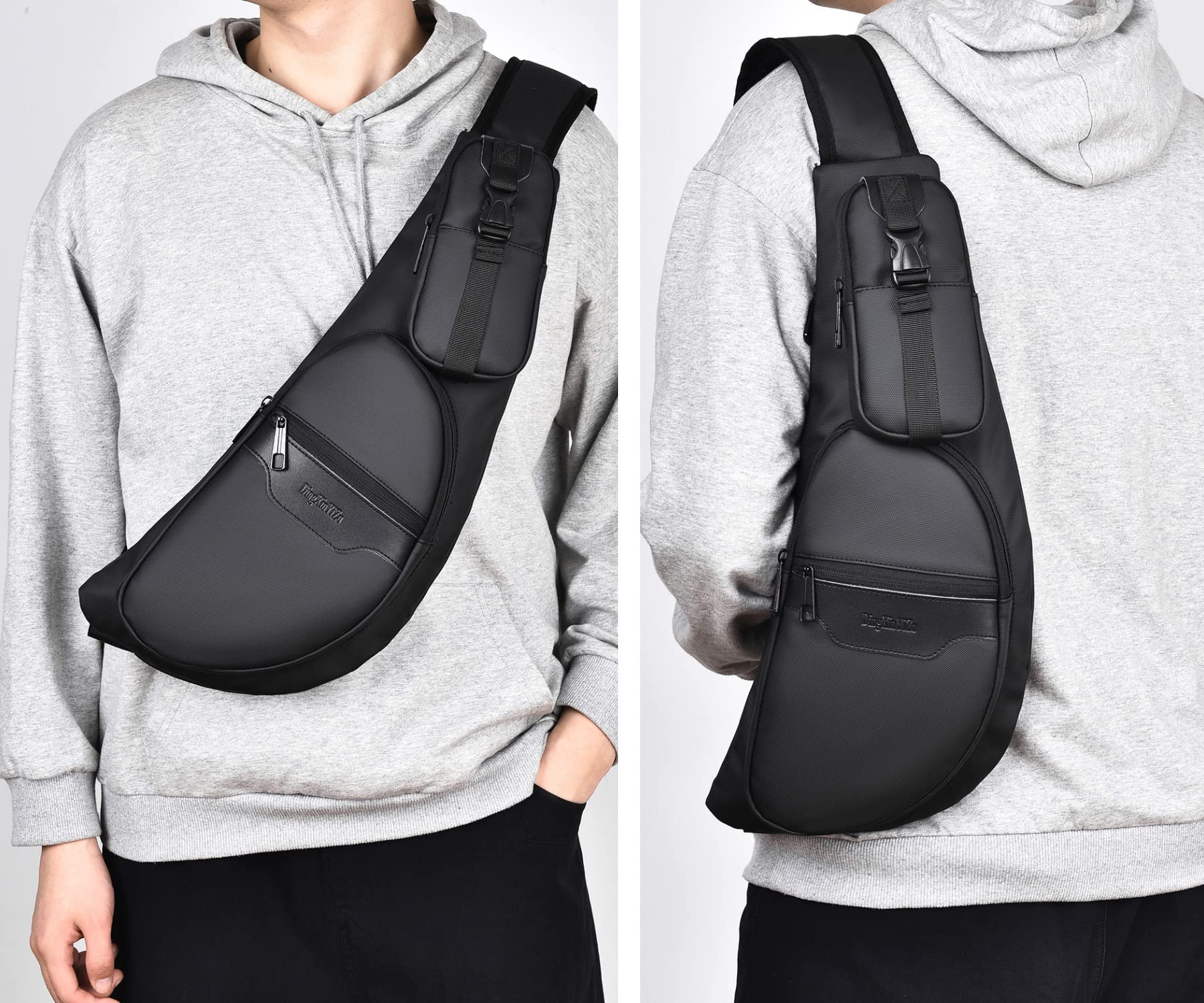 CAISANG Sling bag Chest Shoulder Backpack Crossbody Fanny Pack for Men Waterproof Personal Flex Bag for Travel Camping Outdoor Tactical Daypack