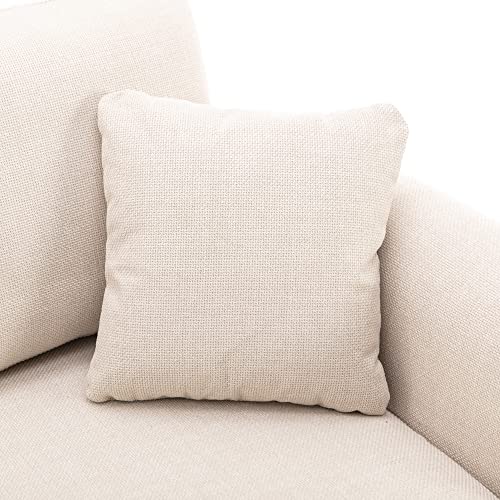 ERYE U-Shaped Sofa Couch Linen Upholstered Sectional Sofa&Couch with Ergonomical Curved Armrests and Movable Ottoman/Chaise for Home Office Apartment Living Room