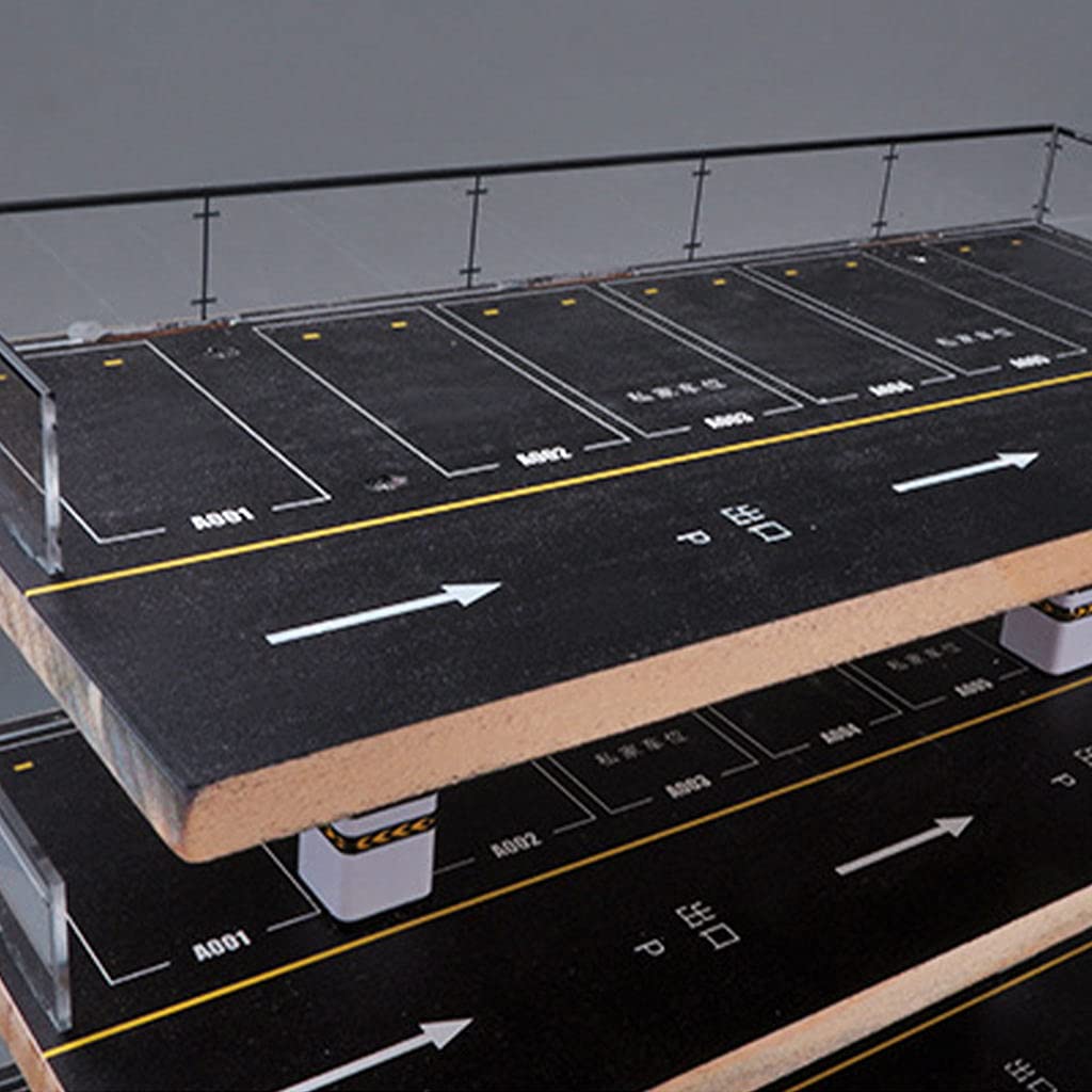 Harilla 1/64 Wooden Parking Lot Models Miniatures Car Garage Parking Lot Accessories Home Decor Collection Gifts
