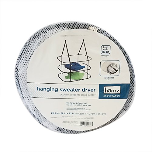 HOMZ 4240006 Sweater, Delicates, Swimsuit, 3 Tier Drying Surface, 10Lb Capacity Hanging Dryer, Set of 1, Black