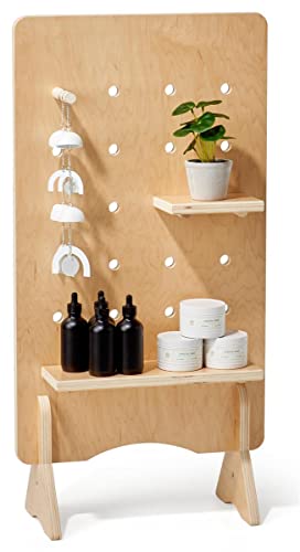 Dandelion 18 x 35 Pegboard Shelving Display, Countertop, Collapsible Design - Natural (DBMPBSM)